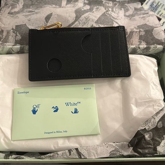 Off-White | Bags | Offwhite Black Gold Card Holder | Poshmark